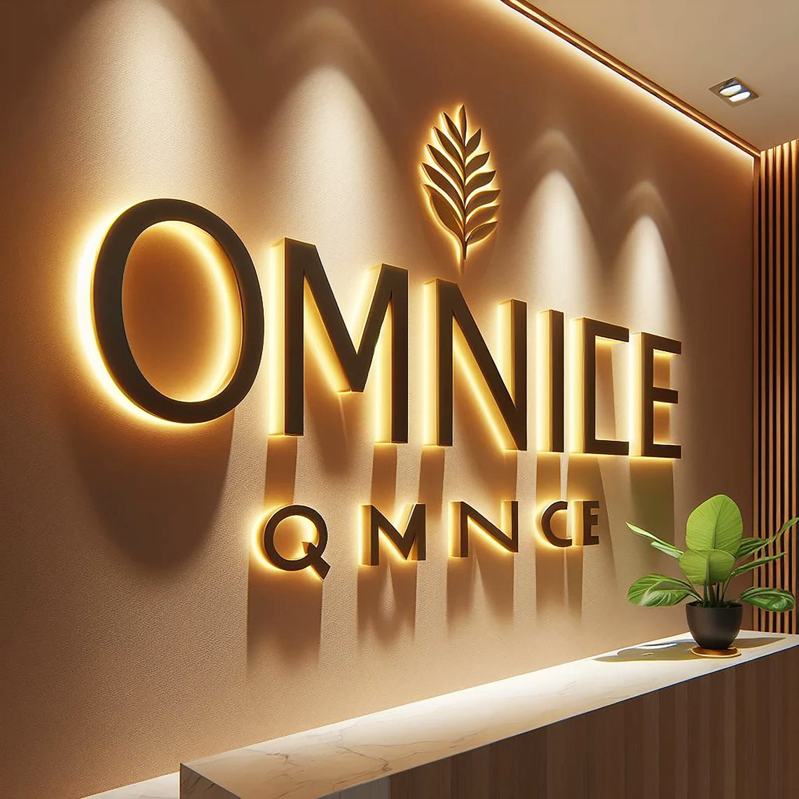 3D Metal Letter Sign Custom Logo For Business, Luxury Backlit Sign For ...