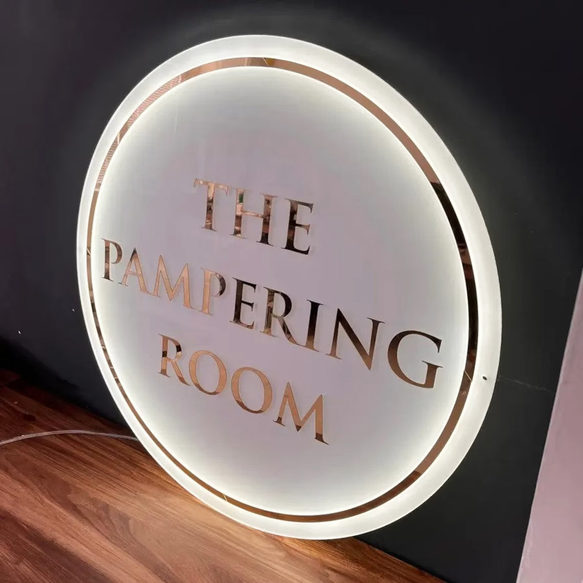 Custom Acrylic Backlit Signs - Clear Board Gold Logo Acrylic Sign For