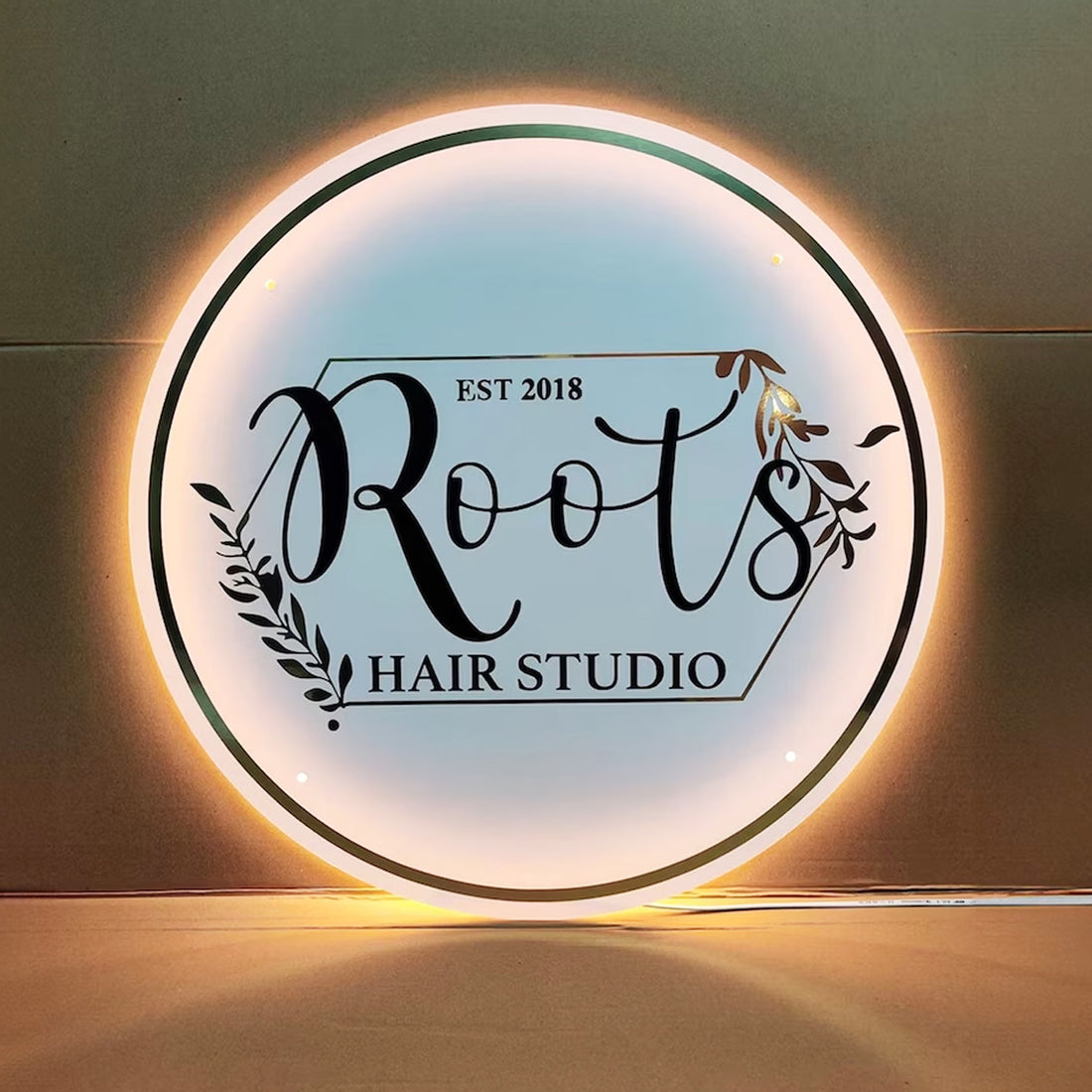 Custom Acrylic Backlit Signs - Clear Board Gold Logo Acrylic Sign For