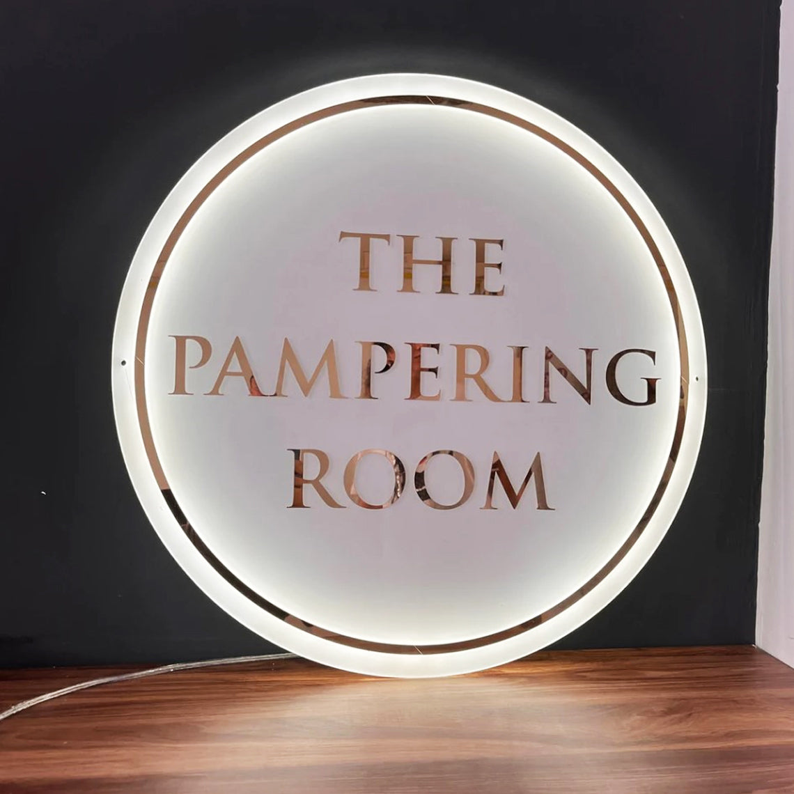 Custom Acrylic Backlit Signs - Clear Board Gold Logo Acrylic Sign For