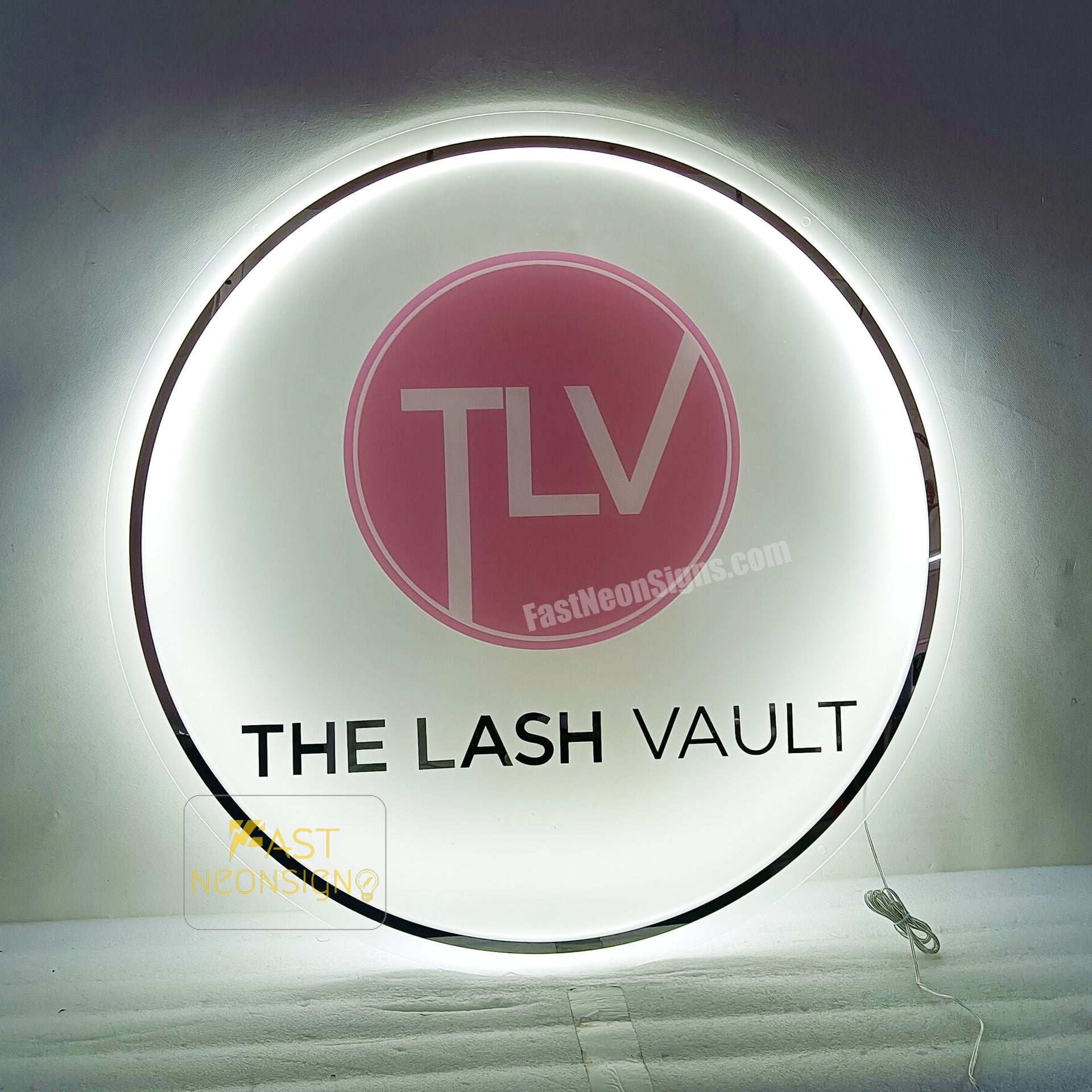 Custom Acrylic Backlit Signs - Frosted Acrylic Business Logo with Gold