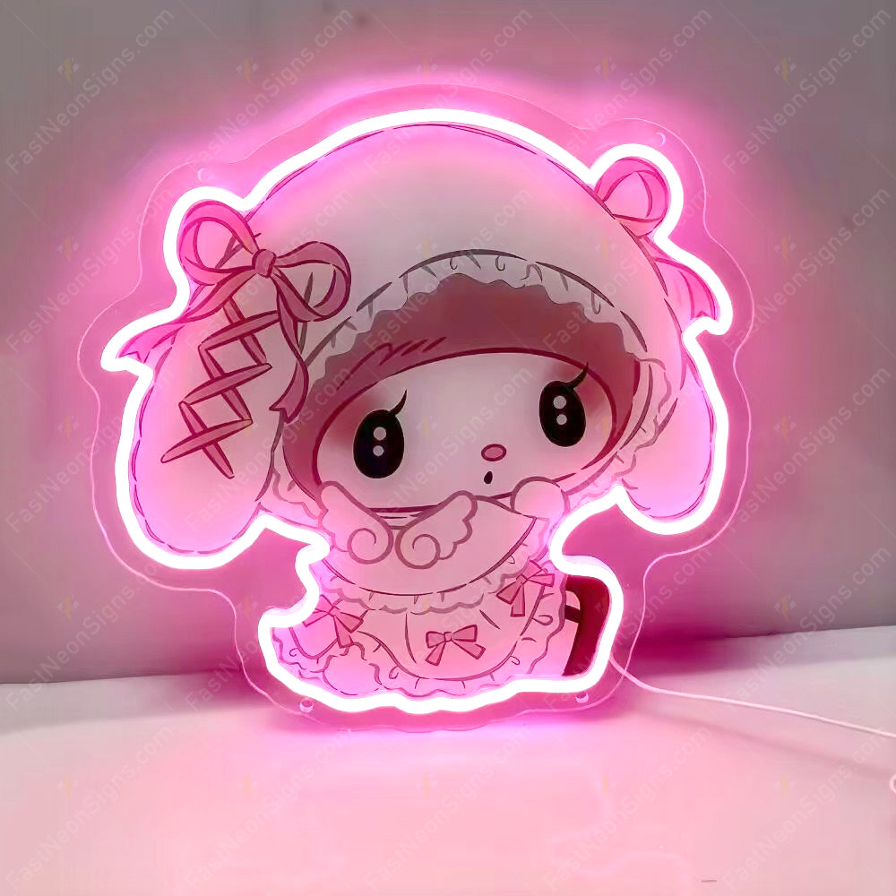 Mini Kawaii patterns UV printing Art Neon Sign - Kuromi & Melody Neon