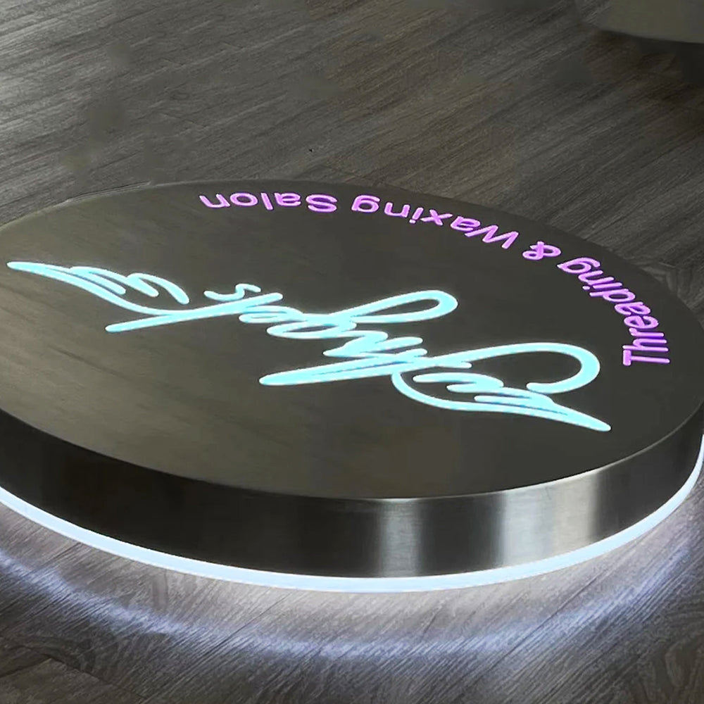 Personalized Black Metal Backlit Sign Custom Light Box Sign for Store ...