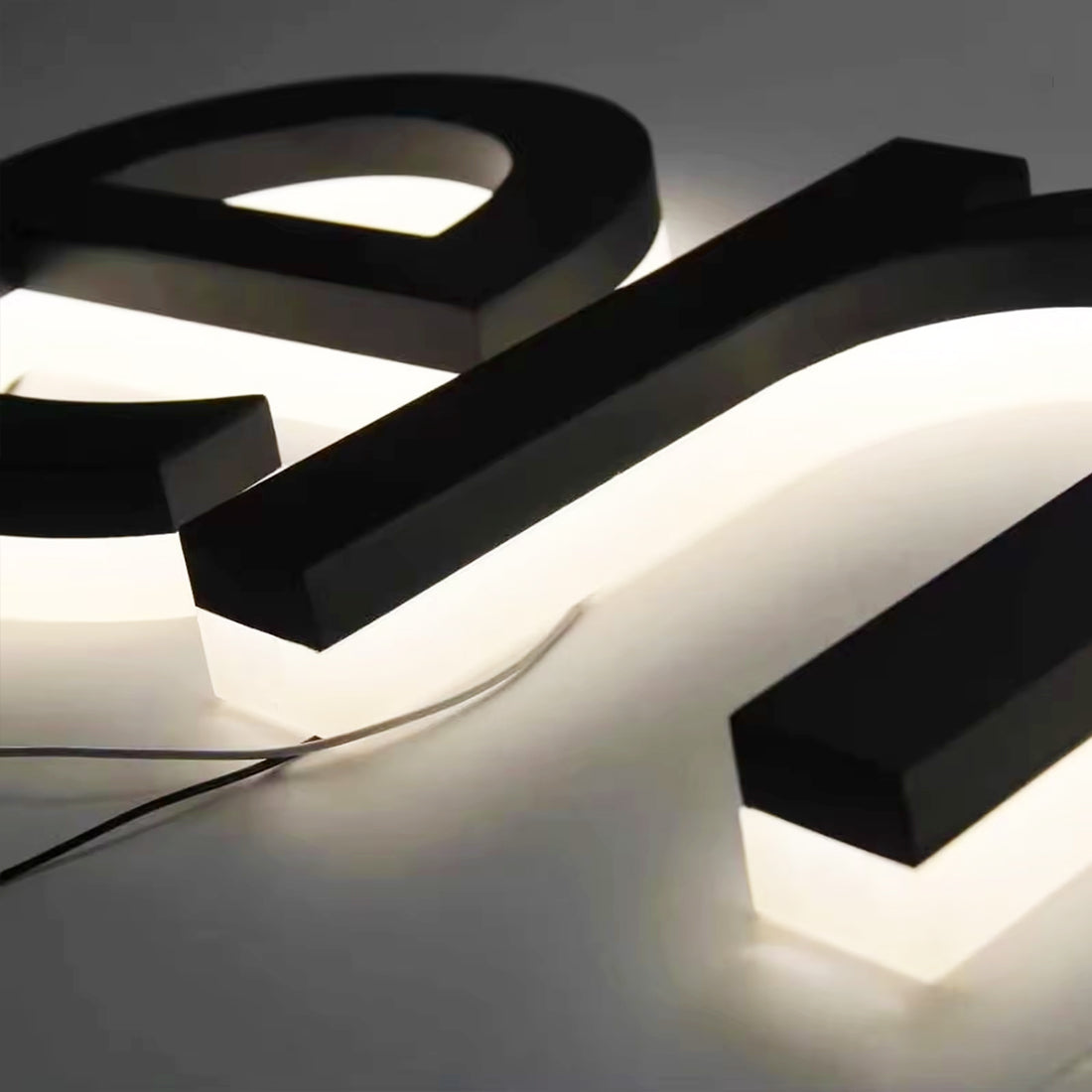 Custom 3D Metal Backlit Sign, Stainless Steel Logo Sign Gold Silver Le