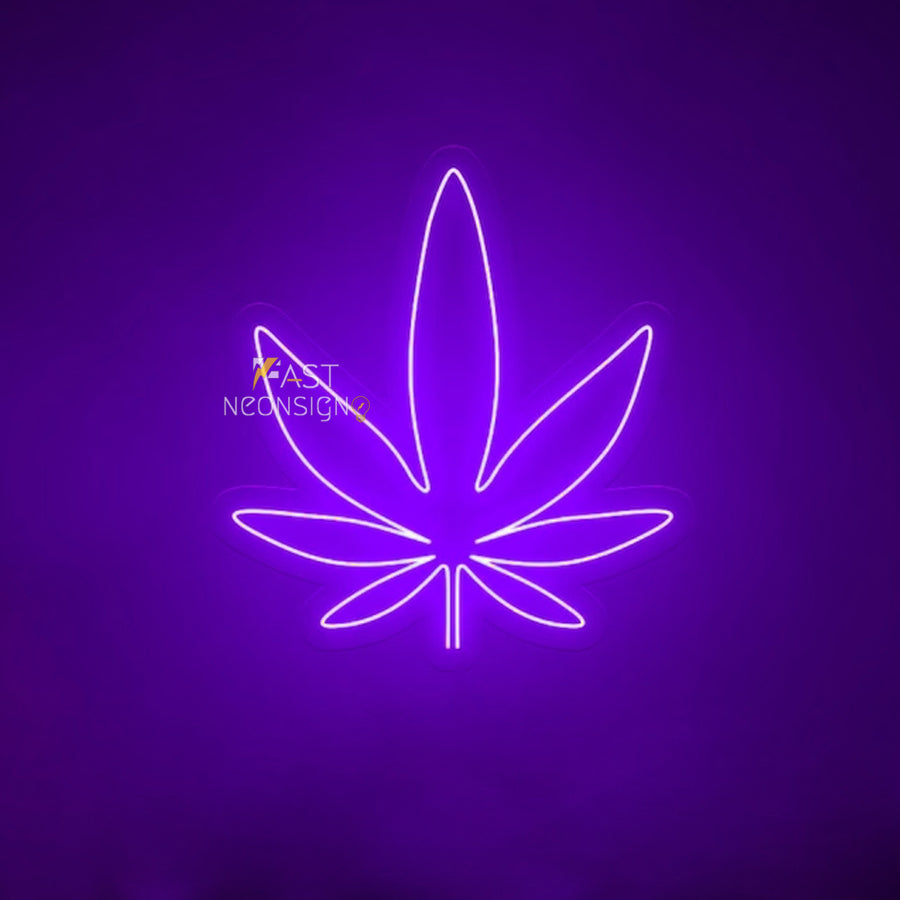 Weed LED Neon Sign Cannabis Leaf Neon Sign For Business - FastNeonSigns