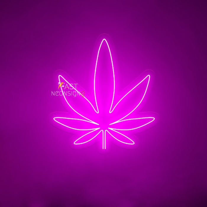 Weed LED Neon Sign Cannabis Leaf Neon Sign For Business - FastNeonSigns