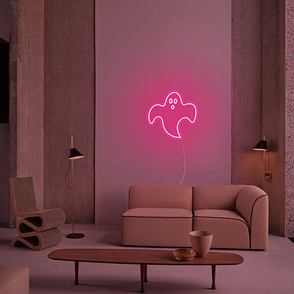 Floating ghost LED Neon Sign - Happy Halloween Neon Sign